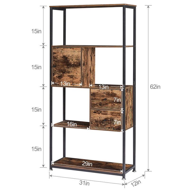 17 Stories Mullica 31" W Steel Standard Bookcase & Reviews | Wayfair